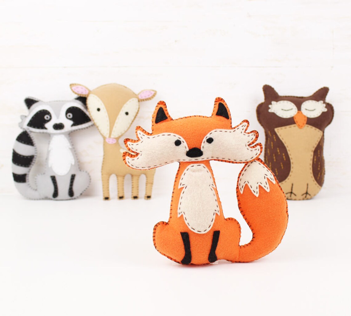 Fox Sewing Pattern Felt Fox Hand Sewing Instructions Easy | Etsy