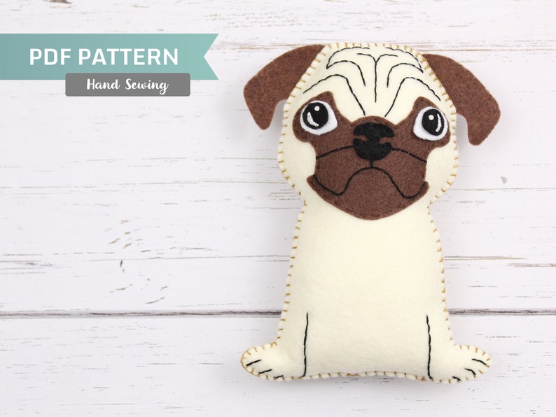 Pug Sewing Pattern Dutch Bulldog Felt Hand Sewing Pattern - Etsy