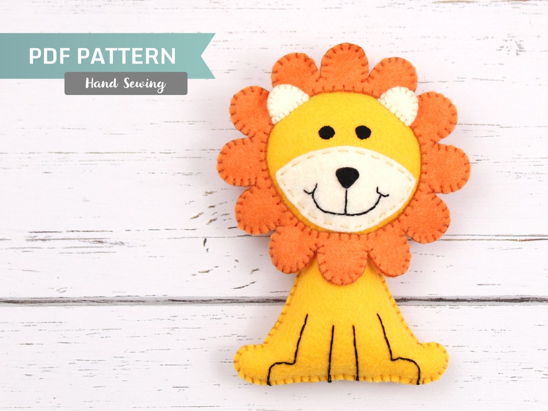 Lion Sewing Pattern Felt Lion Hand Sewing Plushie Sew a Lion - Etsy