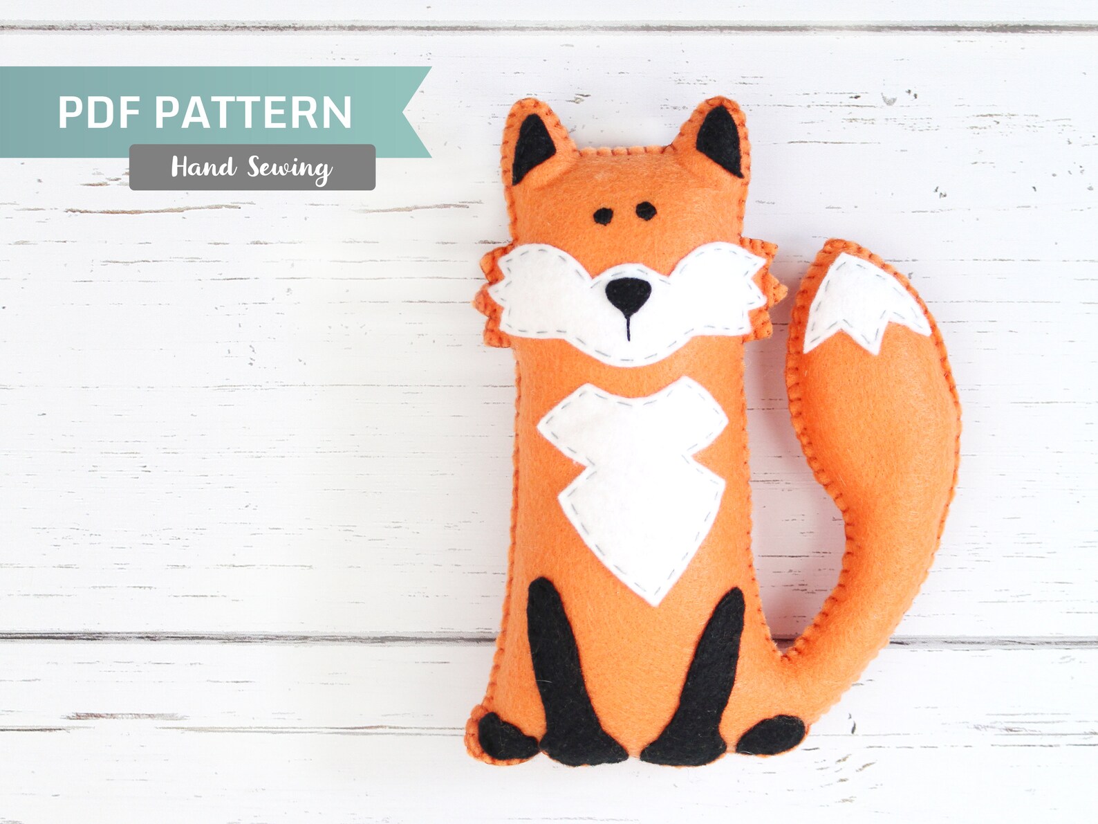 Felt Fox Pattern Stuffed Fox Hand Sewing Plushie Pattern - Etsy