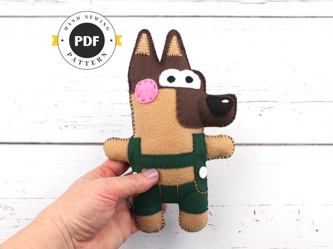Felt German Shepherd Sewing Pattern: Lederhosen Dog Plush (PDF SVG DXF ...
