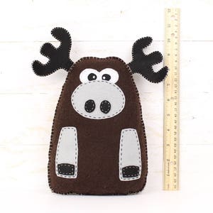 Moose Sewing Pattern, Plush Felt Moose Stuffed Animal Sewing Pattern, How to Sew a Moose, Easy ...