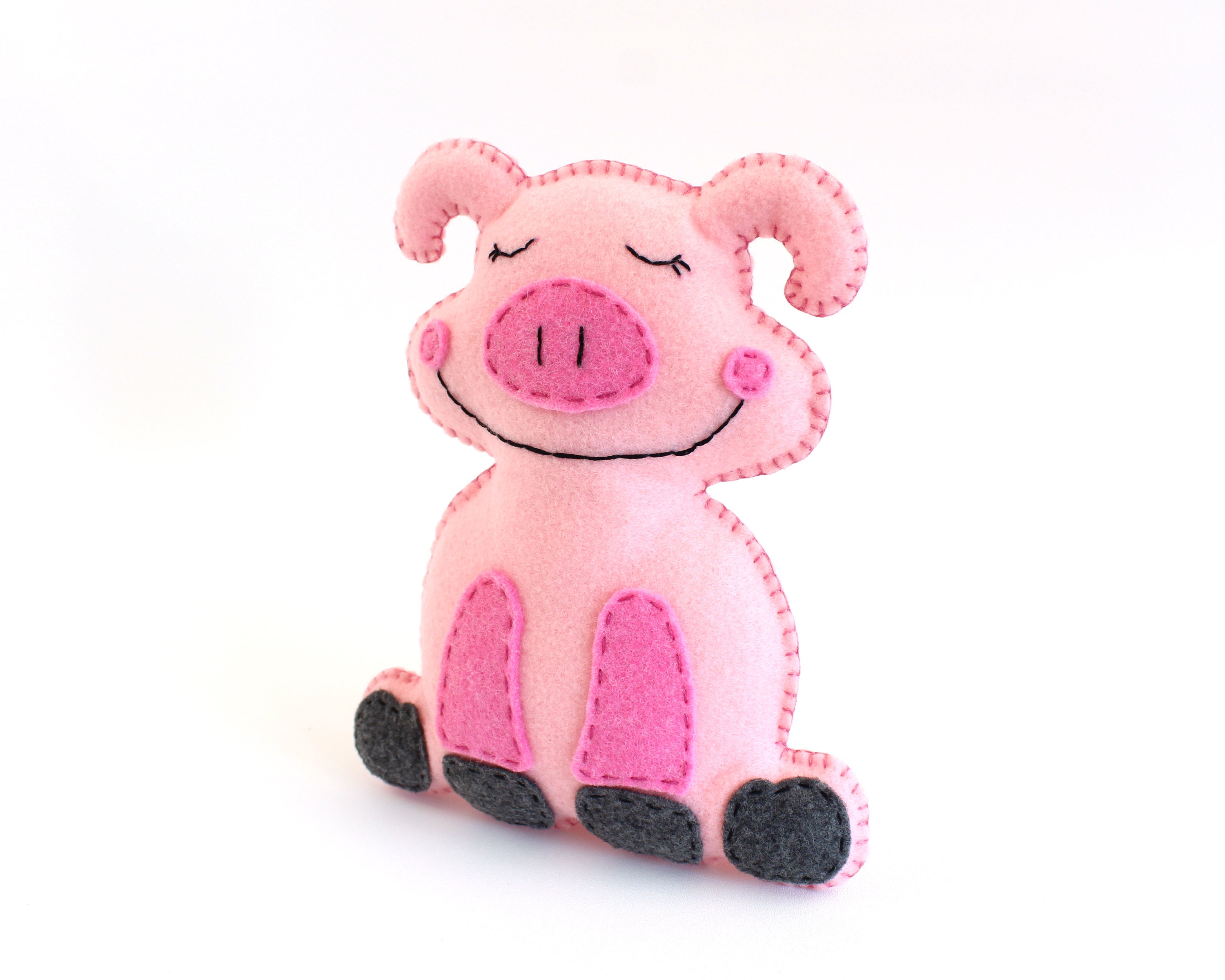 Pig Sewing Pattern Felt Pig Sewing Pattern Sew a Stuffed | Etsy