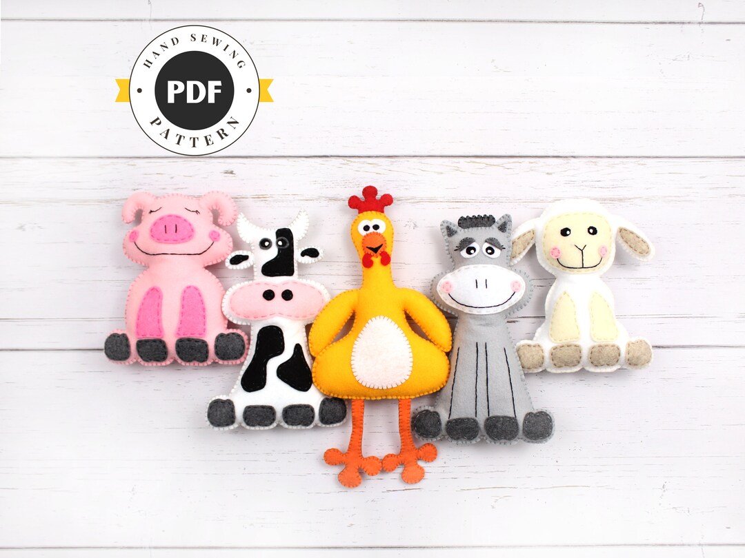 Felt Farm Animal Sewing Patterns: Plush Barnyard Toys (PDF SVG DXF) - Etsy