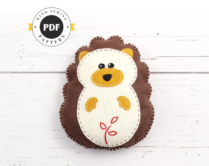 Felt Owl Sewing Pattern, Stuffed Owl Plushie Hand Sewing Pattern ...