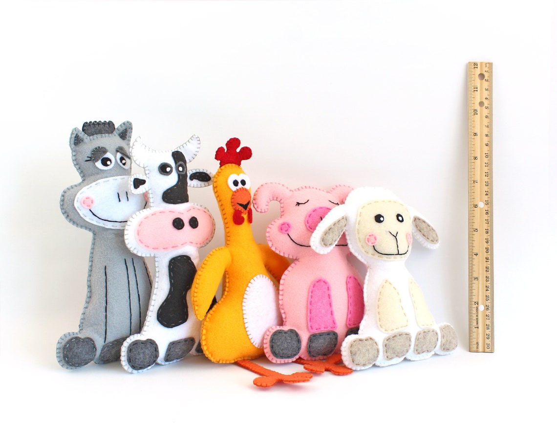 Farm Animal Sewing Patterns Felt Stuffed Barnyard Patterns | Etsy