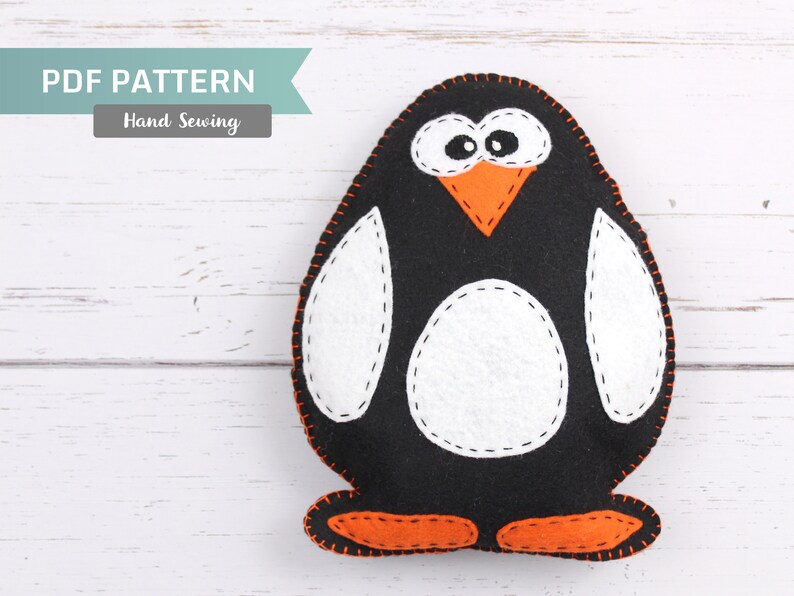 Penguin Sewing Pattern Felt Penguin Hand Sewing Pattern - Etsy