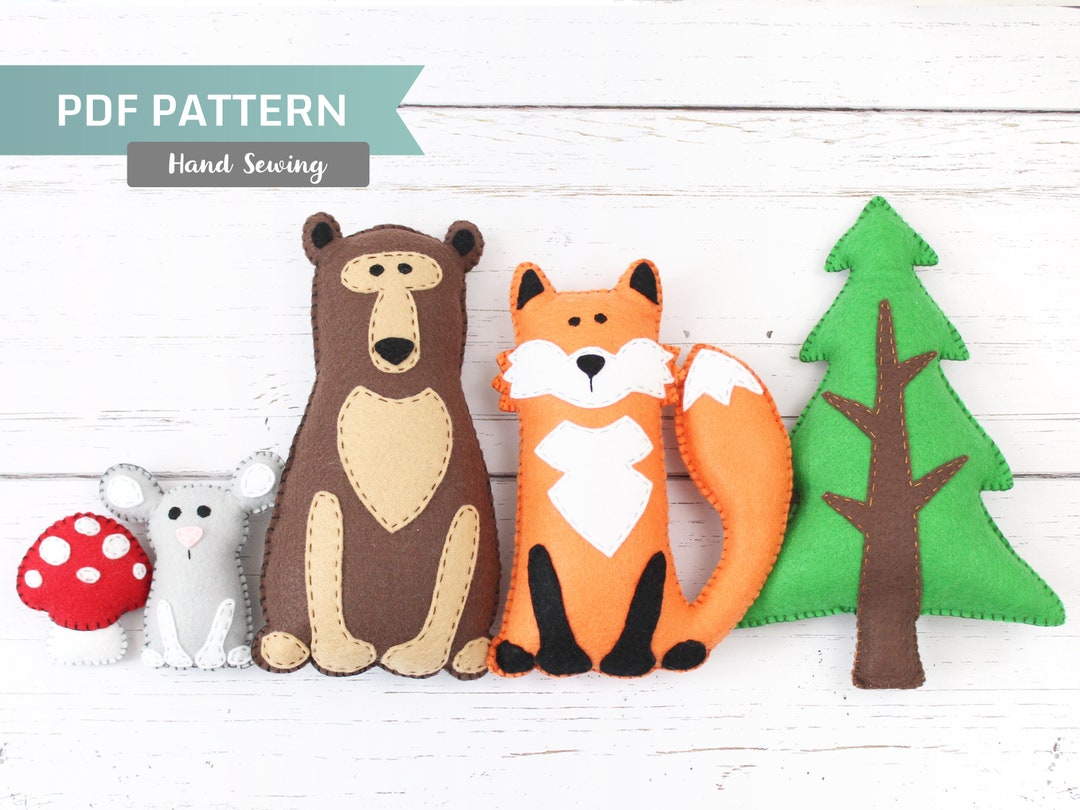 Woodland Stuffed Animal Patterns Easy Hand Sewing Patterns - Etsy