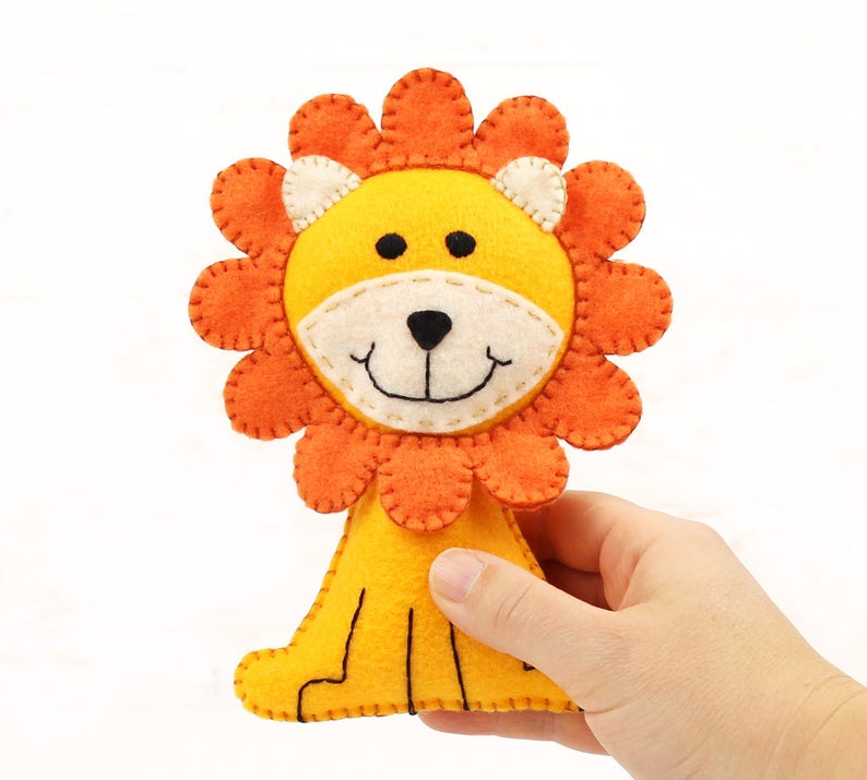 Lion Sewing Pattern Felt Lion Hand Sewing Plushie Sew a Lion - Etsy