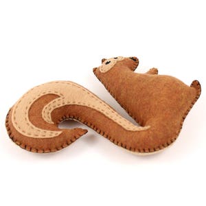 Squirrel Sewing Pattern, Stuffed Squirrel Hand Sewing Pattern, Felt ...