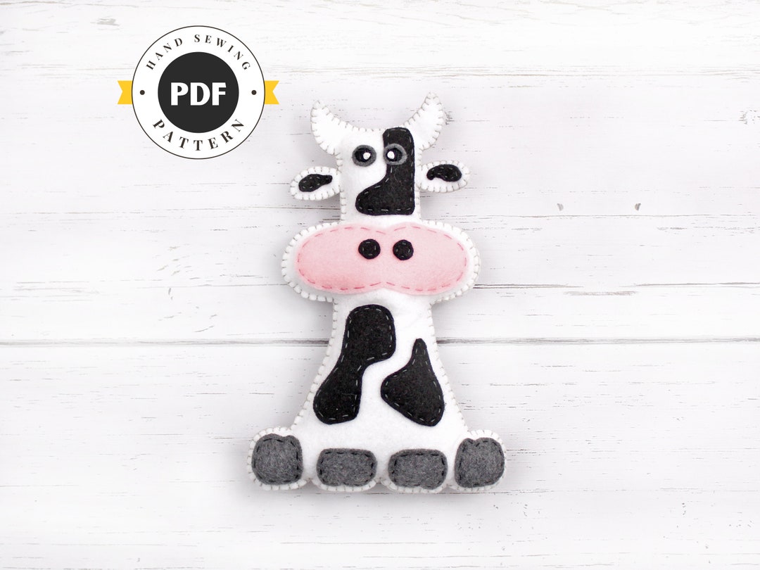 Cow Sewing Pattern, Plush Cow Sewing Pattern, Felt Cow Pattern ...
