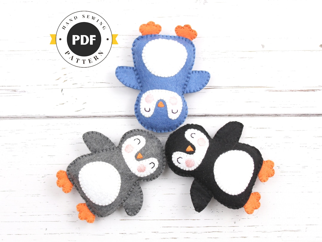 Baby Penguin Sewing Pattern, Hand Sewing Pattern for Little Felt ...