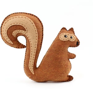 Squirrel Sewing Pattern, Stuffed Squirrel Hand Sewing Pattern, Felt ...