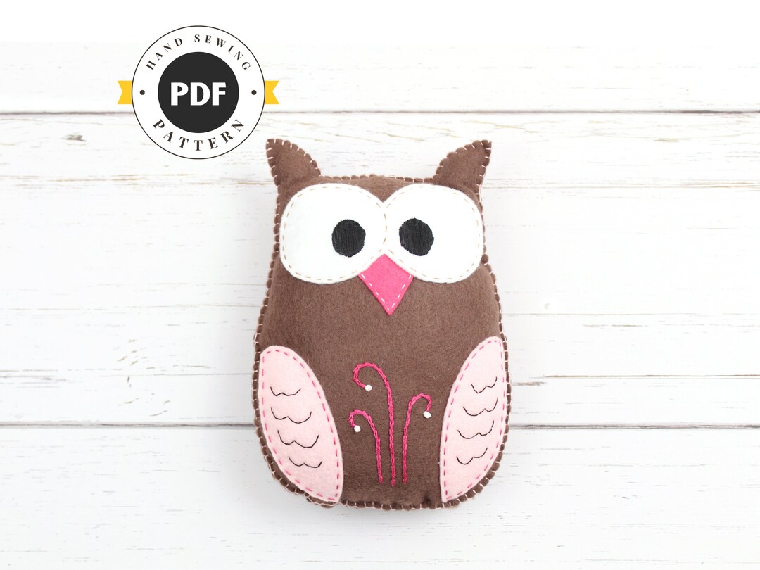 Stuffed Owl Sewing Pattern, Felt Owl Plush Softie, Woodland Owl Pattern ...