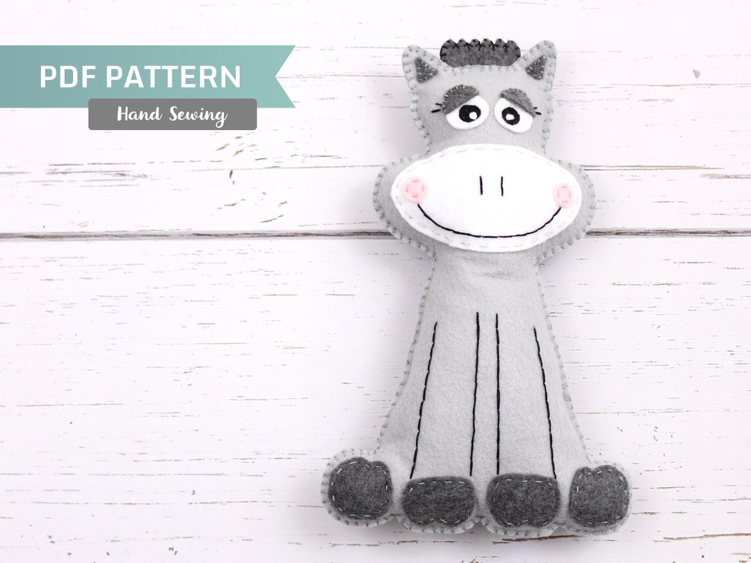Donkey Sewing Pattern Plush Stuffed Donkey Hand Sewing - Etsy