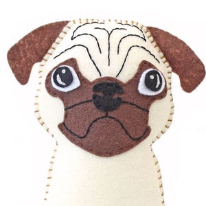 Pug Sewing Pattern, Dutch Bulldog Felt Hand Sewing Pattern, Easy Dog ...