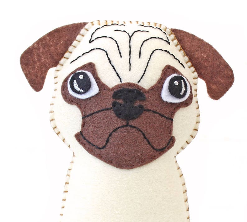 Pug Sewing Pattern Dutch Bulldog Felt Hand Sewing Pattern | Etsy