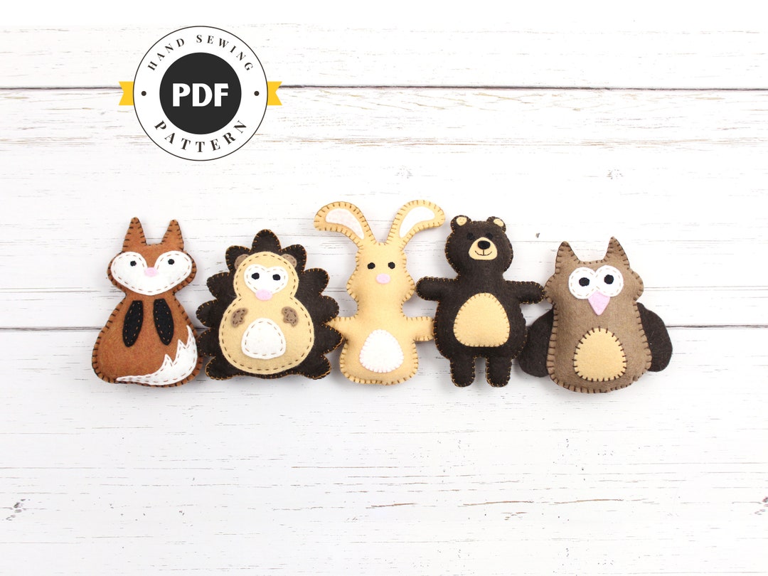 Forest Animal Sewing Patterns, Small Woodland Felties, Felt Hedgehog ...