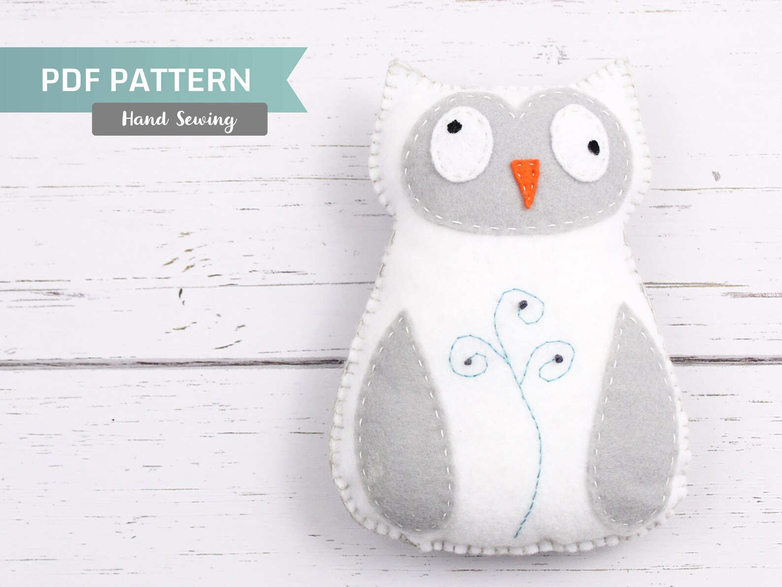 Owl Hand Sewing Pattern Felt Owl Stuffed Animal Pattern Sew - Etsy