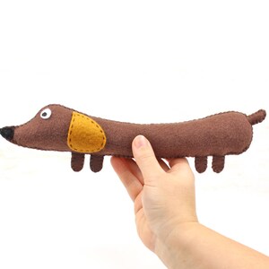 Wiener Dog Hand Sewing Pattern, Stuffed Dachshund Felt Soft Toy ...