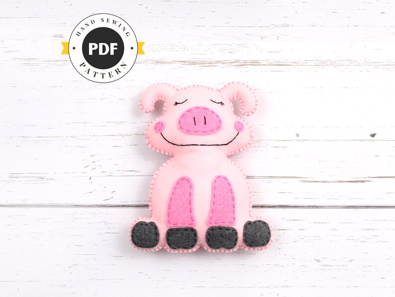 Felt Pig Sewing Pattern: Stuffed Animal Plushie (PDF SVG DXF) - Etsy