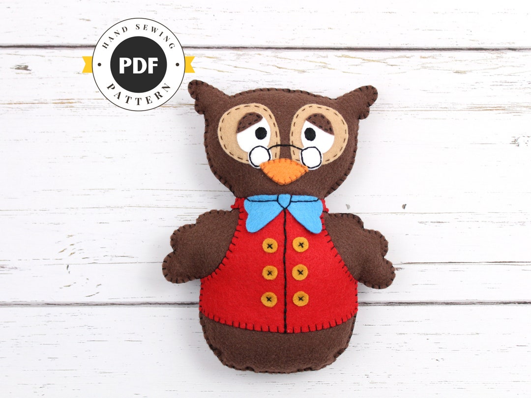 Felt Sewing Pattern for Owl, Woodland Owl Hand Sewing Pattern, Felt ...