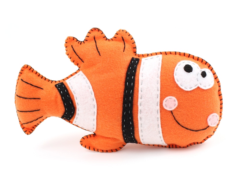 Fish Sewing Pattern Clown Fish Hand Sewing Felt Clown Fish | Etsy