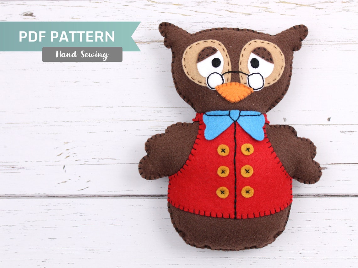 Felt Sewing Pattern for Owl Woodland Owl Hand Sewing Pattern - Etsy