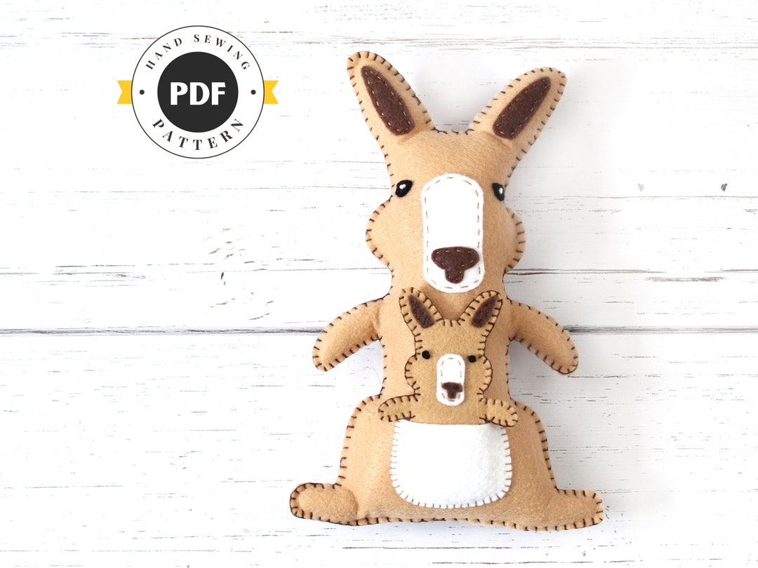 Felt Kangaroo & Joey Stuffed Animal Sewing Pattern (PDF, SVG, DXF) - Etsy