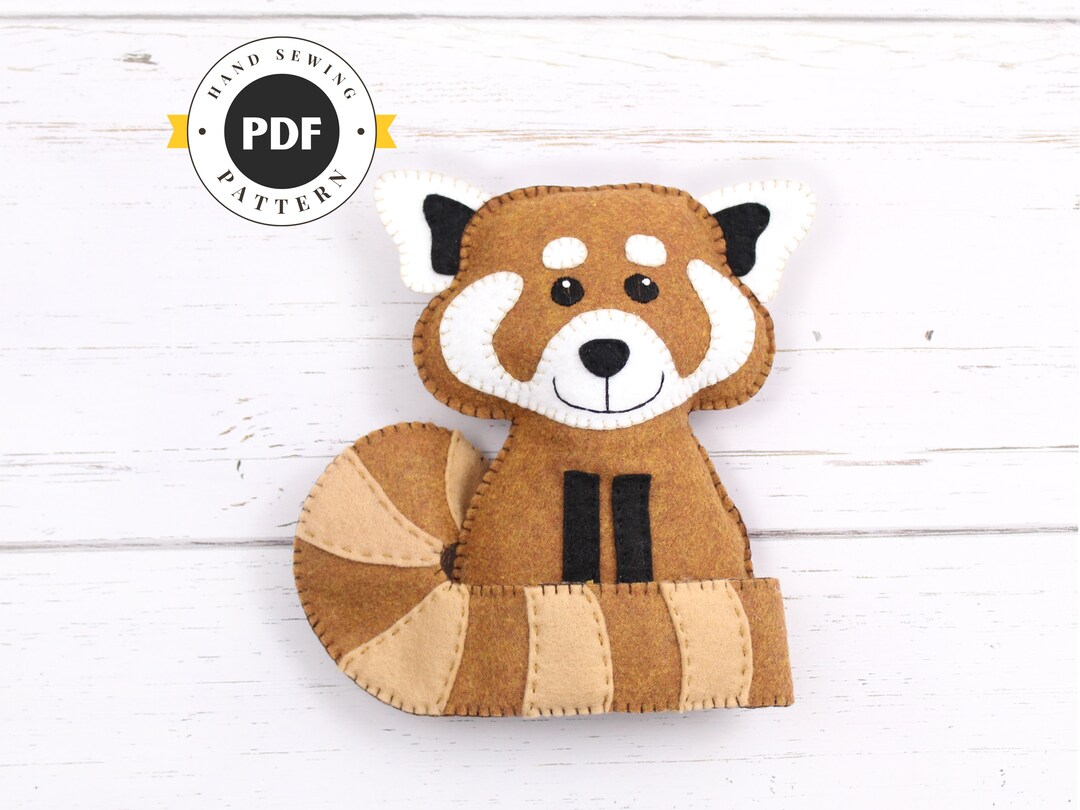 Red Panda Sewing Pattern: Felt Plushie Stuffed Animal (PDF SVG DXF) - Etsy