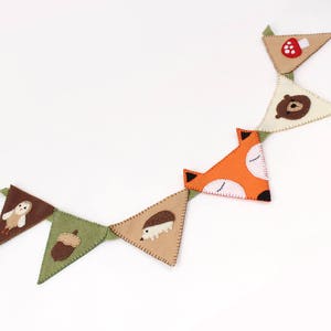 Woodland Nursery Bunting Banner Decor Sewing Pattern, Woodland Garland ...