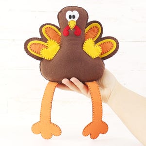 Turkey Sewing Pattern, Felt Turkey Stuffed Animal Pattern, Thanksgiving ...