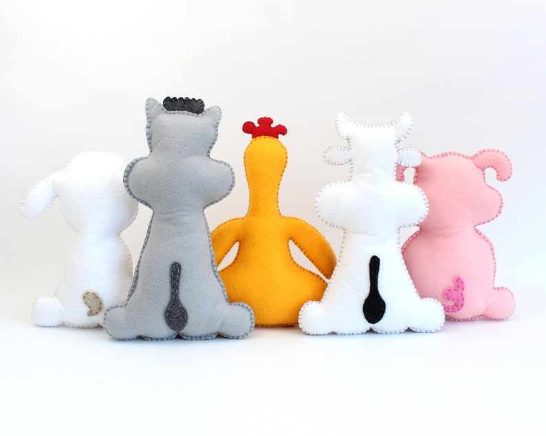 Farm Animal Sewing Patterns Felt Stuffed Barnyard Patterns | Etsy