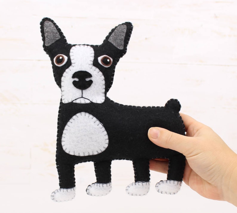 Boston Terrier Sewing Pattern Felt Dog Hand Sewing Pattern | Etsy