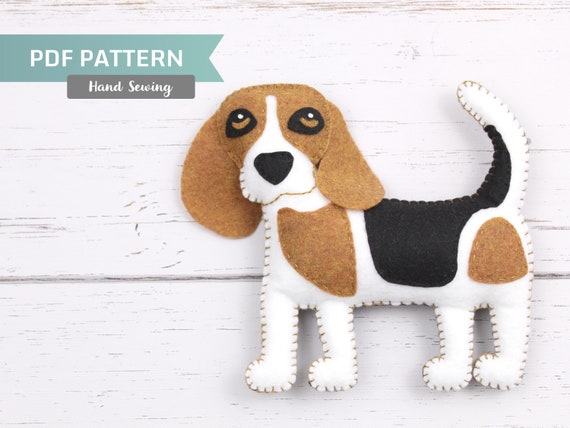Beagle Sewing Pattern Dog Hand Sewing Pattern Sew a Felt - Etsy