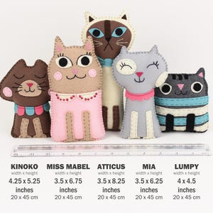 Felt Cat Sewing Pattern: Hand Embroidery Plushie Template (PDF + Svg ...