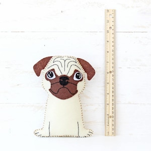 Pug Sewing Pattern, Dutch Bulldog Felt Hand Sewing Pattern, Easy Dog ...