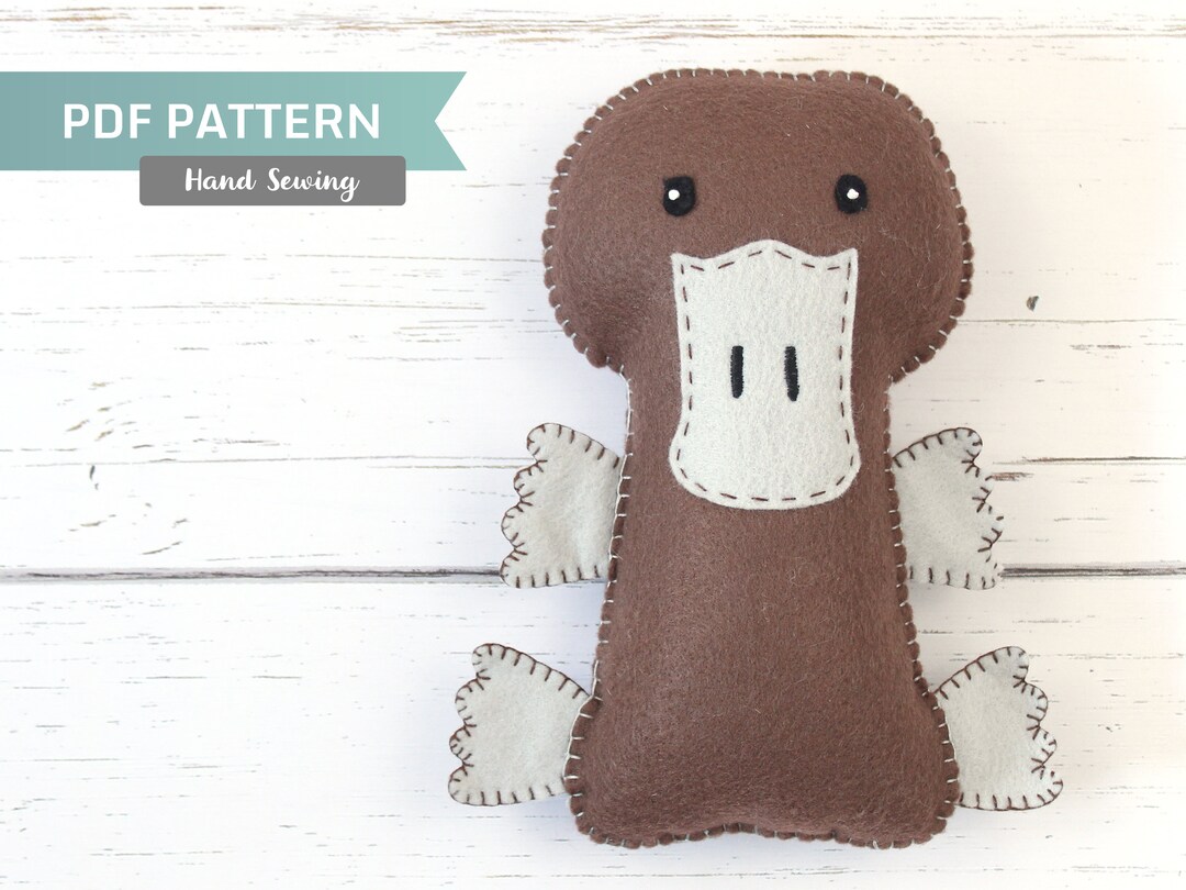Platypus Stuffed Animal Sewing Pattern, Duck Billed Platypus Hand ...