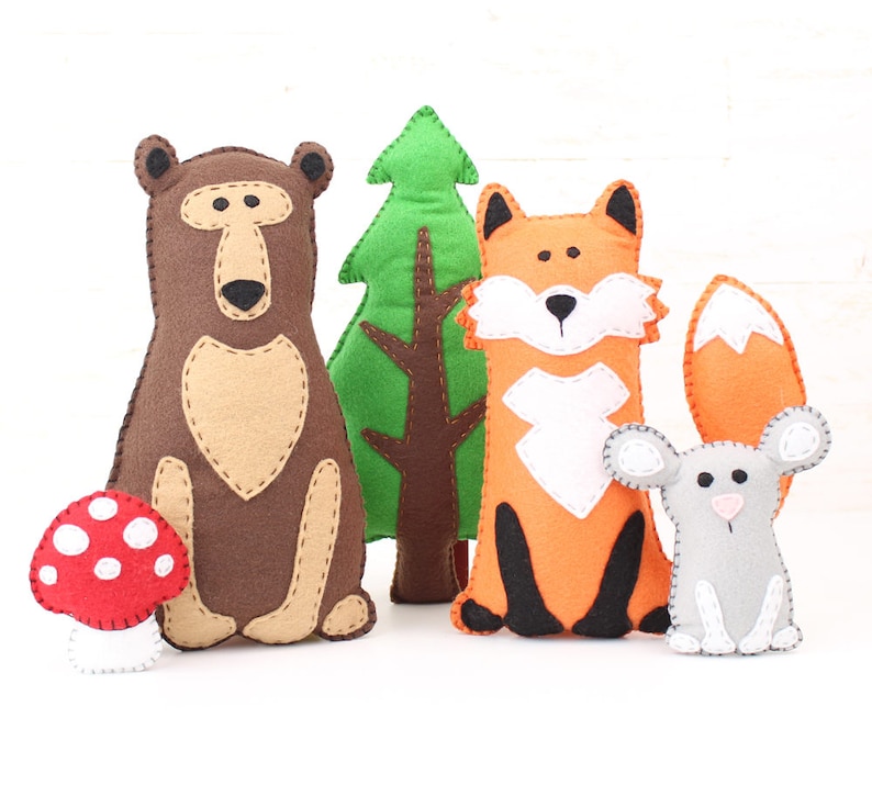 Woodland Stuffed Animal Patterns Easy Hand Sewing Patterns - Etsy