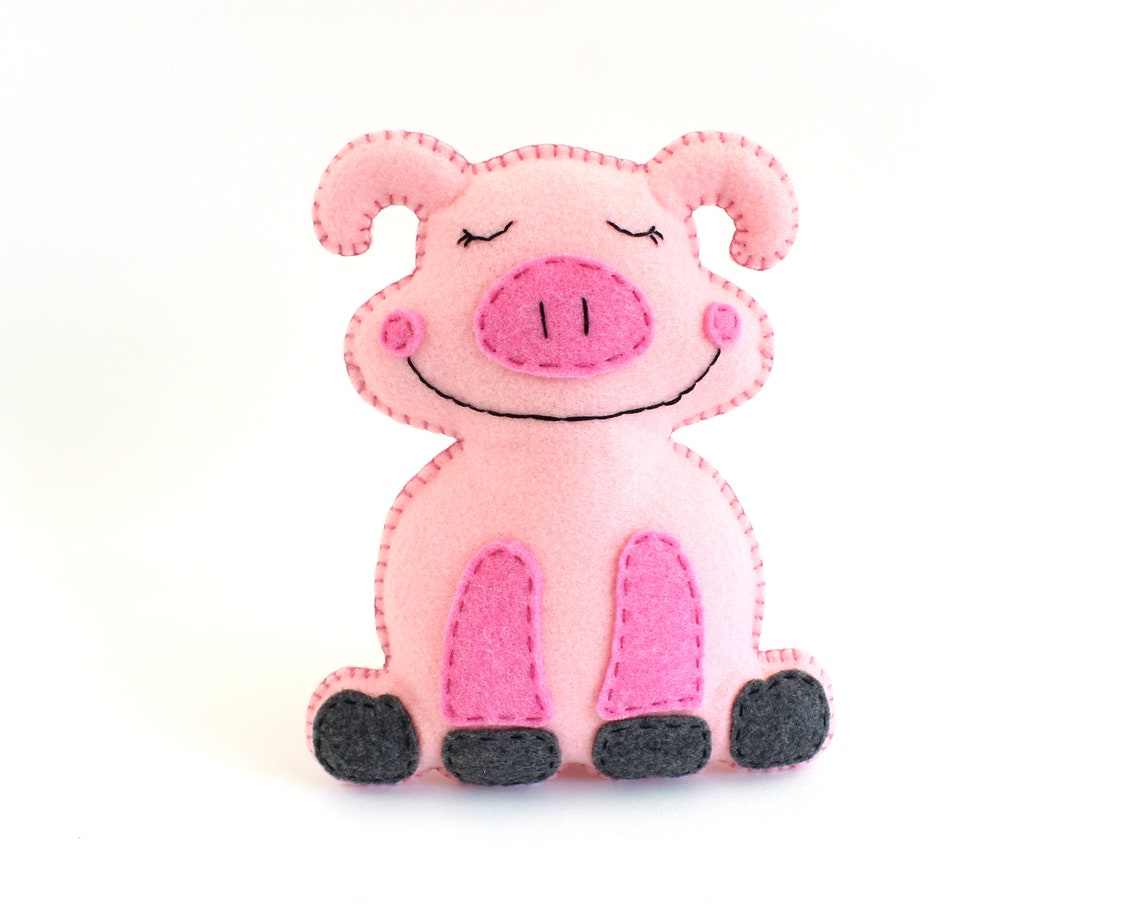 Pig Sewing Pattern Felt Pig Sewing Pattern Sew a Stuffed | Etsy