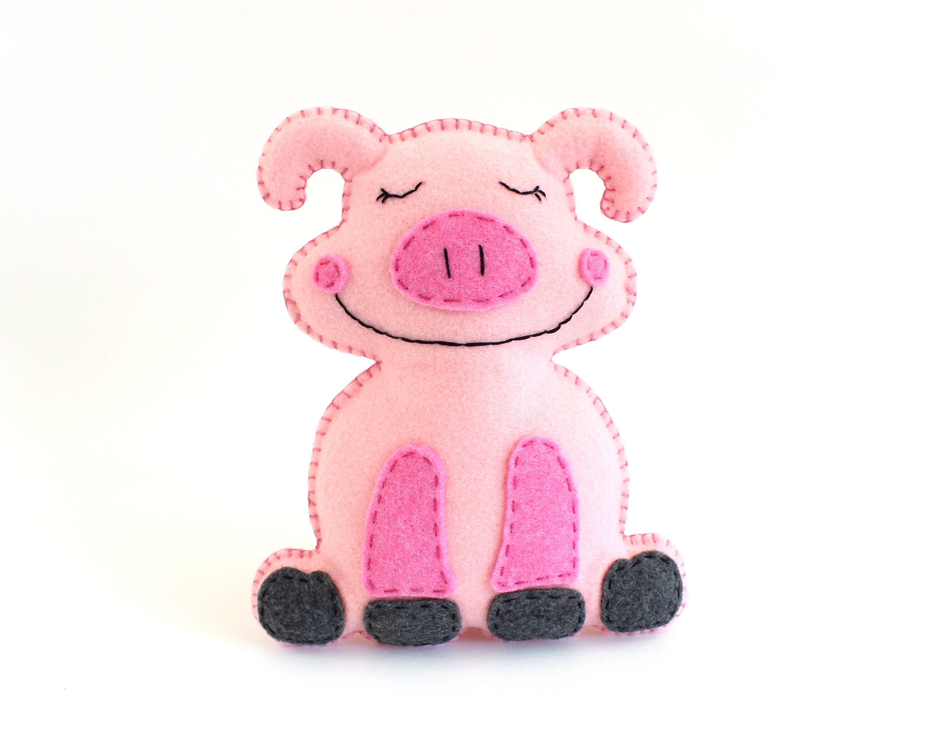 Pig Sewing Pattern Felt Pig Sewing Pattern Sew a Stuffed | Etsy