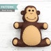 Monkey Sewing Pattern, Stuffed Felt Monkey Hand Sewing Plushie, Sew a ...