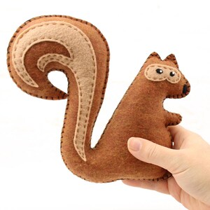 Squirrel Sewing Pattern, Stuffed Squirrel Hand Sewing Pattern, Felt ...