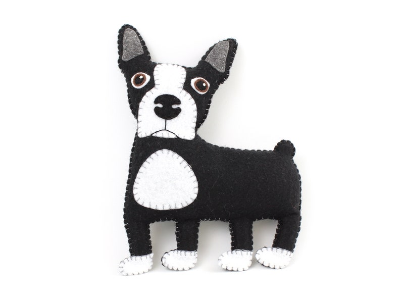Boston Terrier Sewing Pattern Felt Dog Hand Sewing Pattern | Etsy