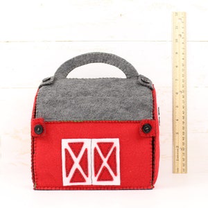 Toy Barn Sewing Pattern, Red Felt Barn Hand Sewing Pattern, Farm Pattern From Felt, Toddler Gift ...