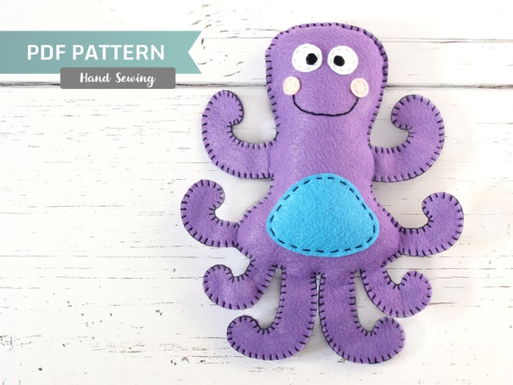 Octopus Stuffed Animal Pattern Octopus Hand Sewing Pattern - Etsy