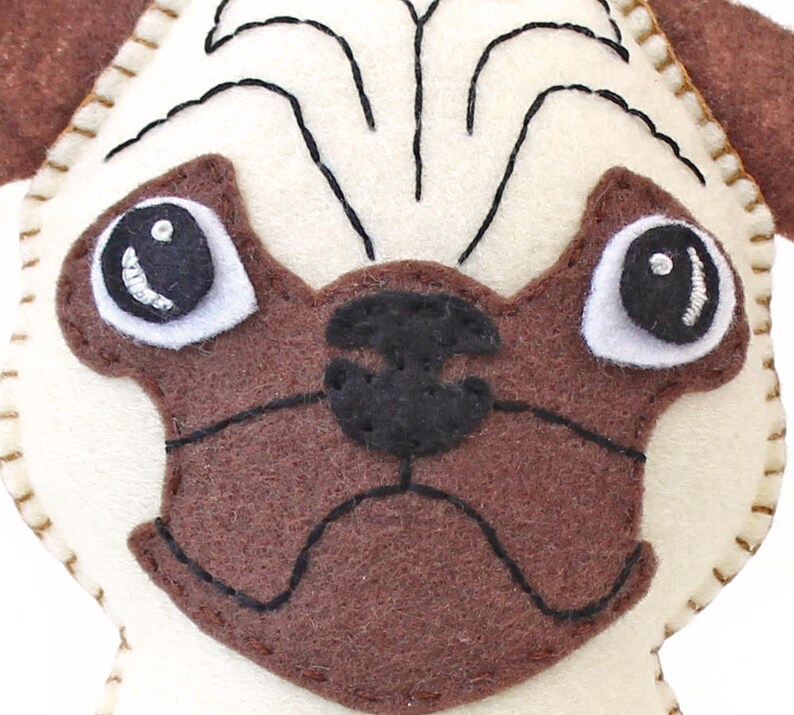 Pug Sewing Pattern Dutch Bulldog Felt Hand Sewing Pattern | Etsy