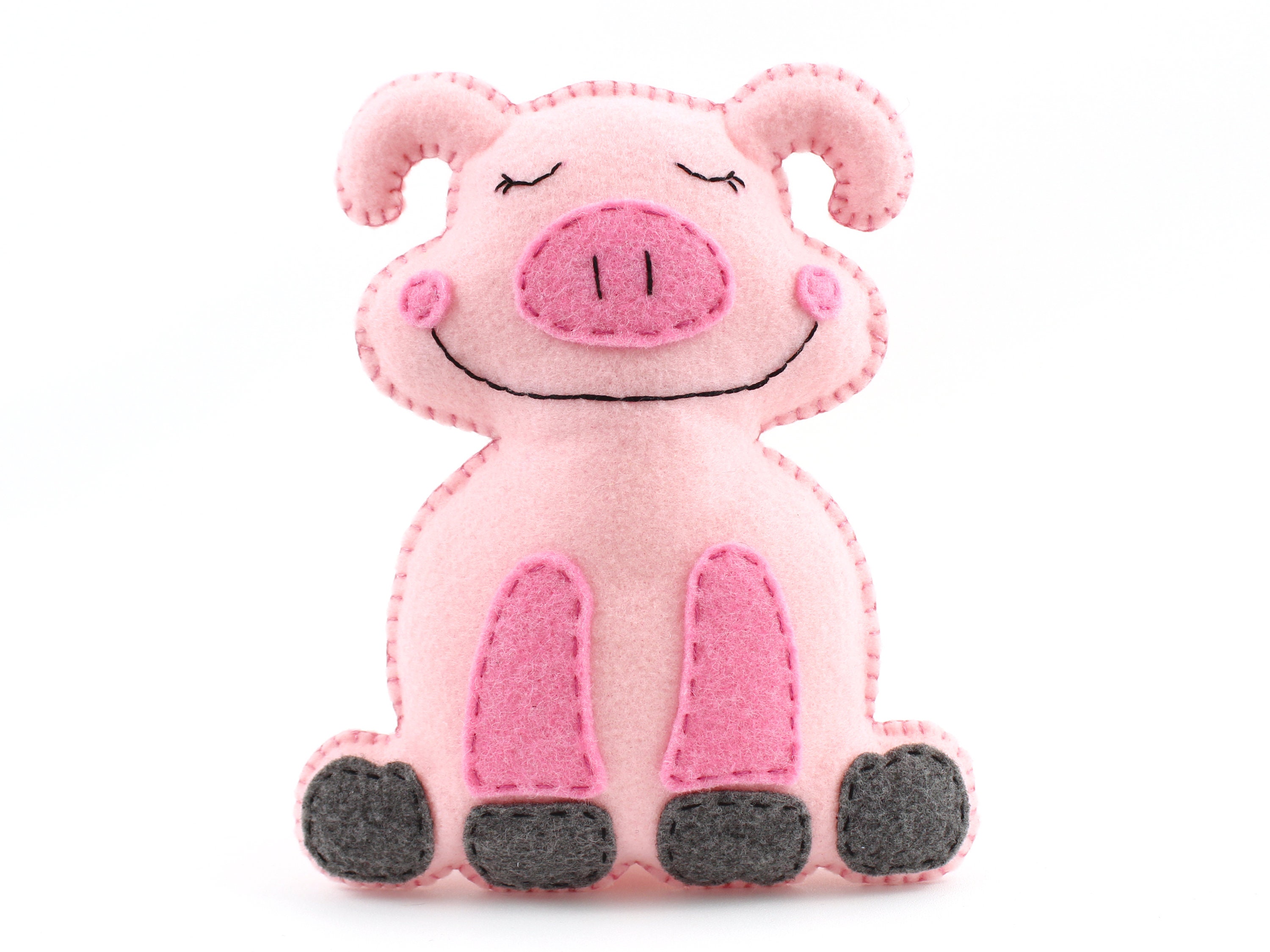 Pig Sewing Pattern Felt Pig Sewing Pattern Sew a Stuffed | Etsy