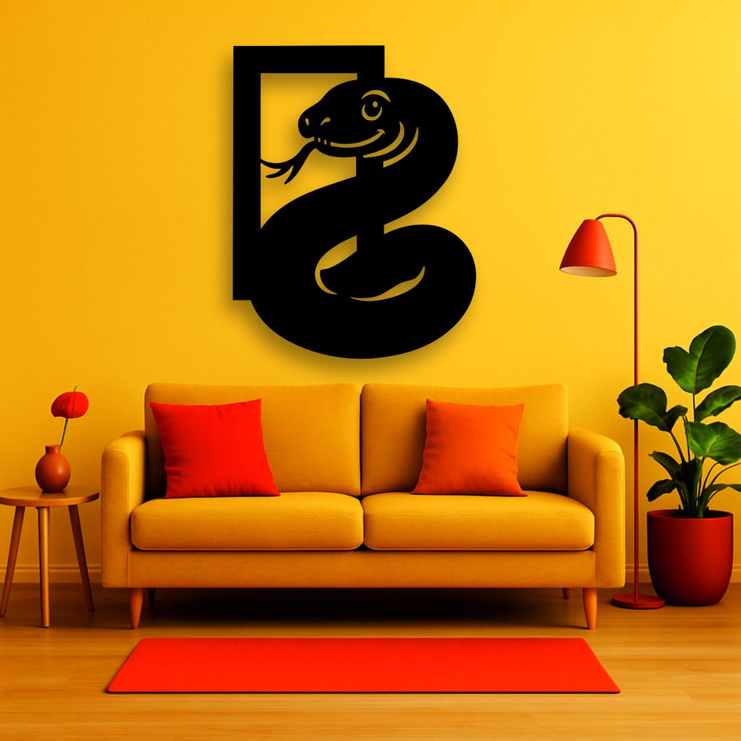 Laser Cut Wooden Snake Wall Art, Minimalist Reptile Decor, Modern ...