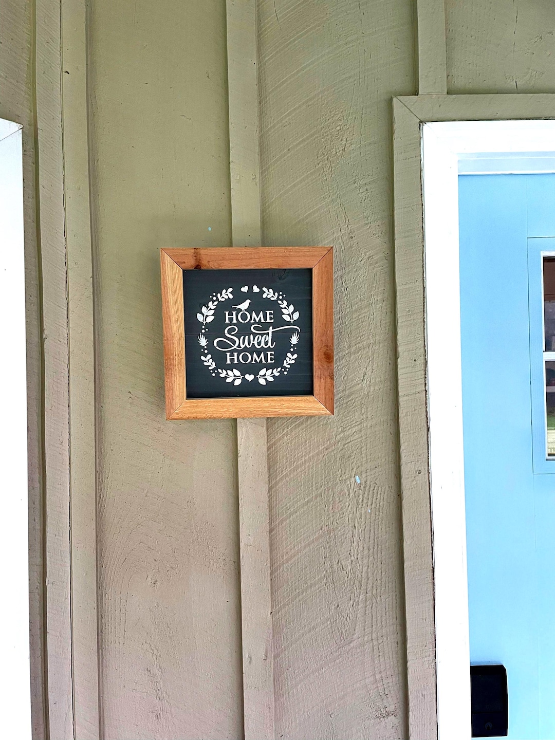Rustic Home Sweet Home - Dark Gray & White Wall Art - Etsy